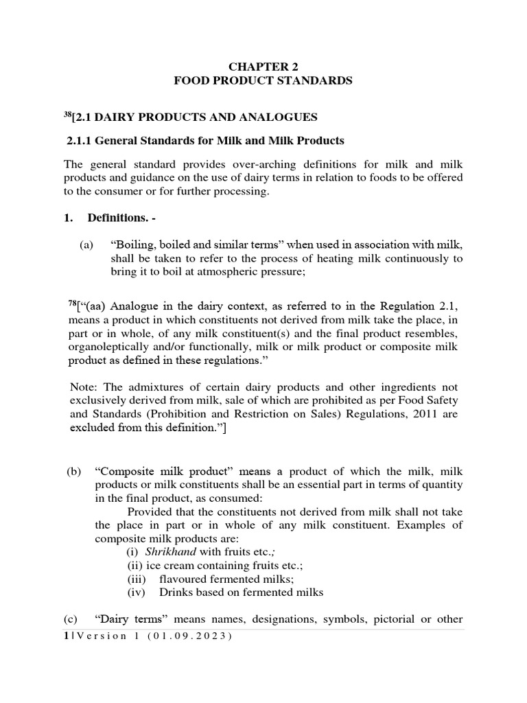 Dairy Products and Analogues Standards | PDF | Milk | Cream