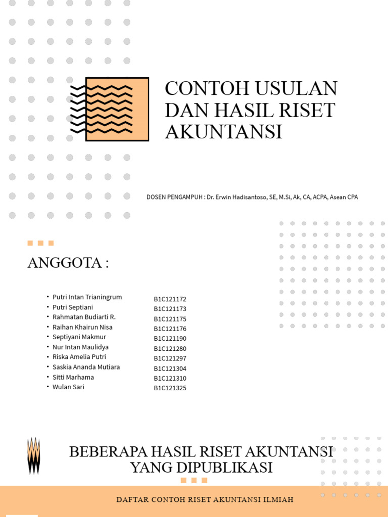 KEL 5 (Contoh Usulan Dan Hasil Riset Akuntansi) | PDF | Bisnis
