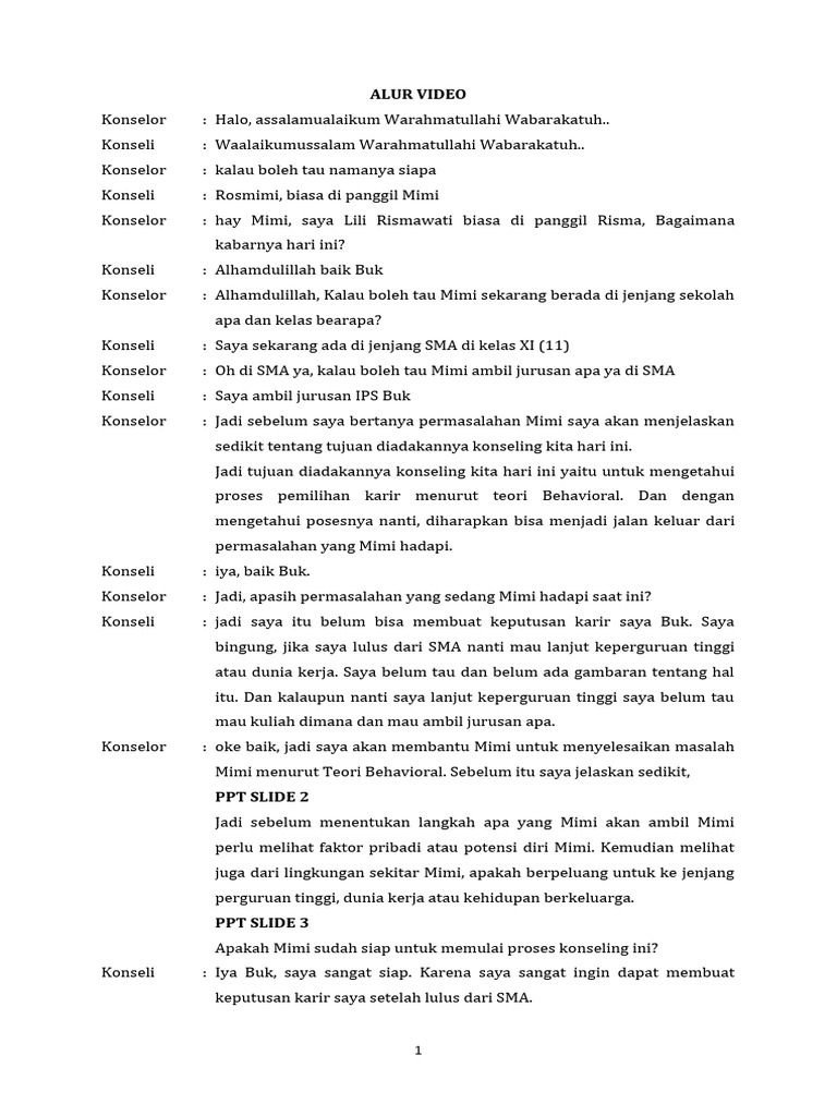 Guide Wawancara Konseling Karir | PDF