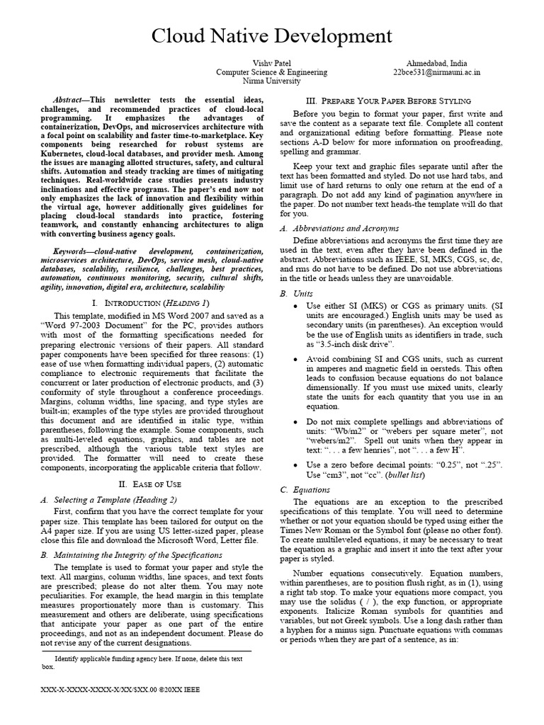IEEE Conference Paper Formatting Guide | PDF | International System Of ...