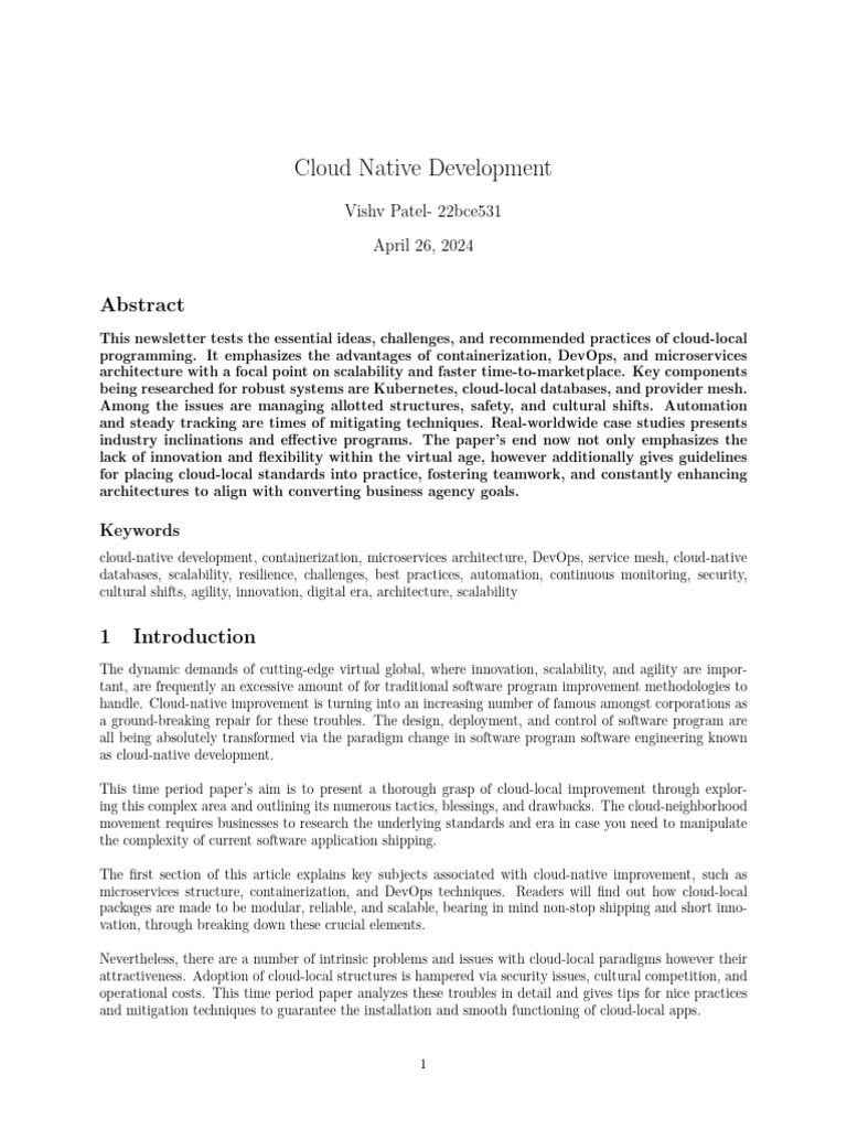 Cloud Native Development Insights Pdf Cloud Computing Software