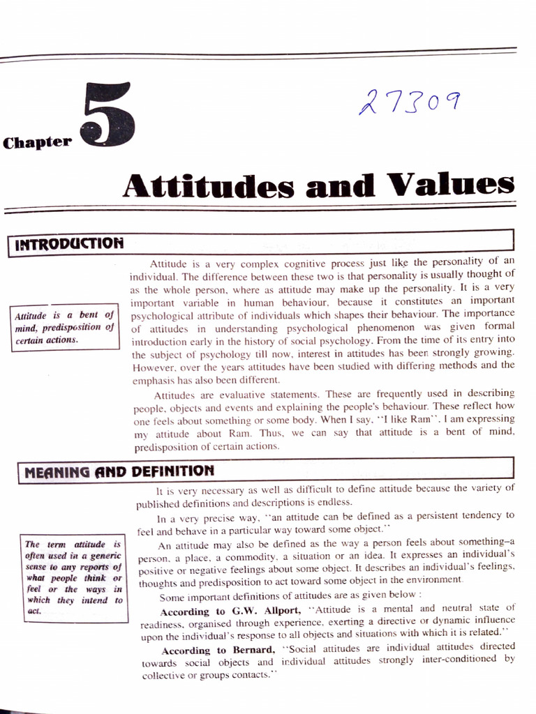 Attitude notes | PDF | Attitude (Psychology) | Job Satisfaction