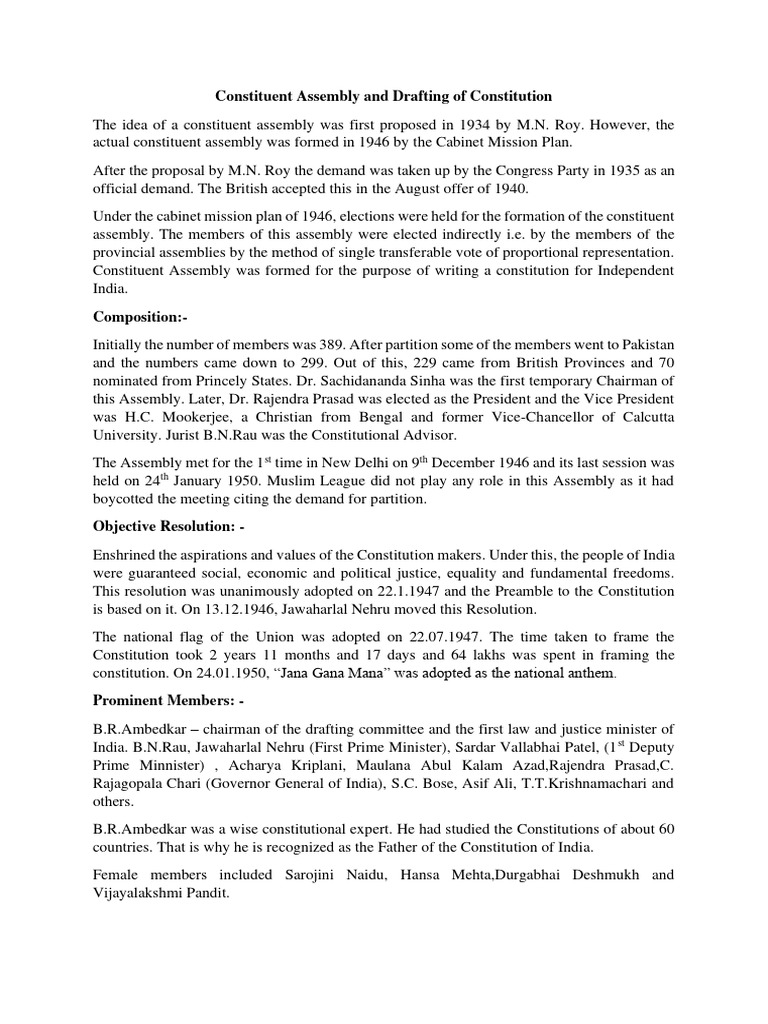Constituent Assembly Pdf Federalism Constitution