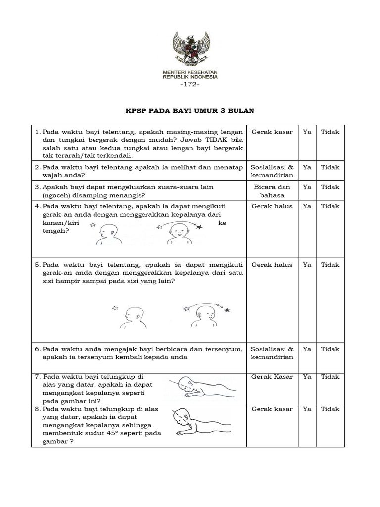 KPSP Bayi: Panduan Perkembangan 0-15 Bulan | PDF