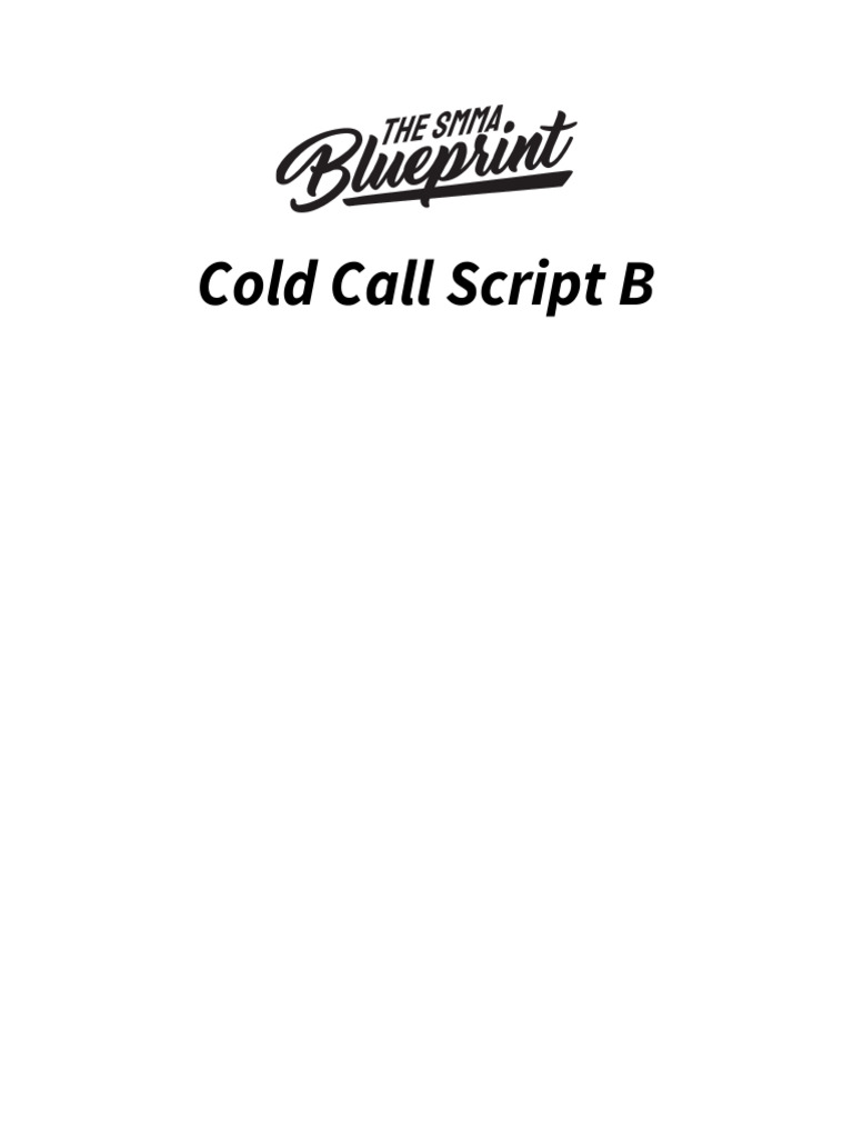 Cold Calling Script B Derek Style | PDF | Marketing | Social Media