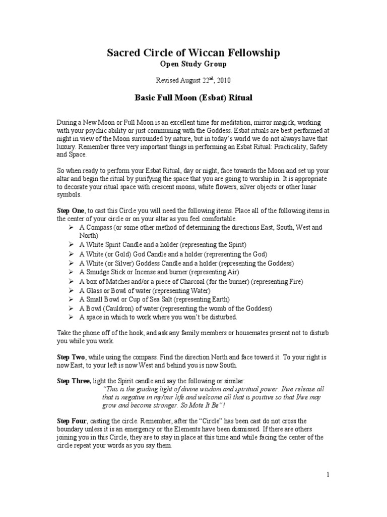 Basic Esbat Ritual | PDF | Altar | Moon