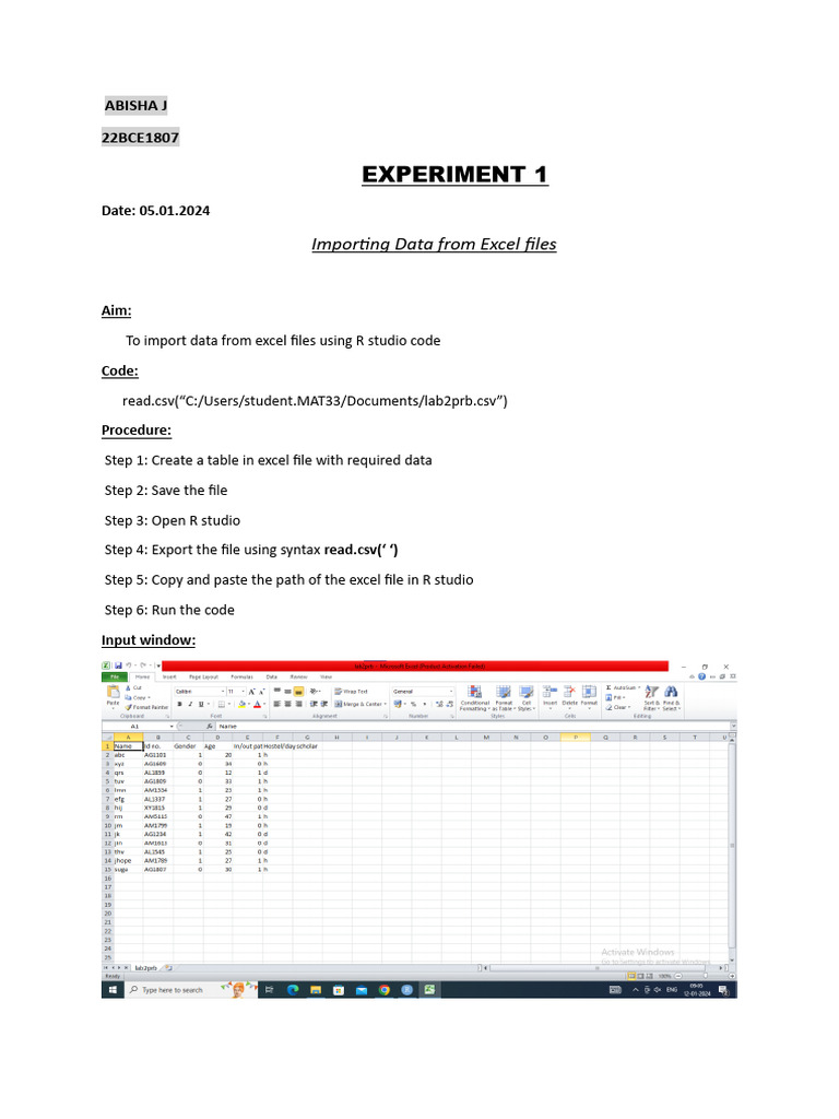 Exp 1 2 3 Pdf Microsoft Excel Computer File