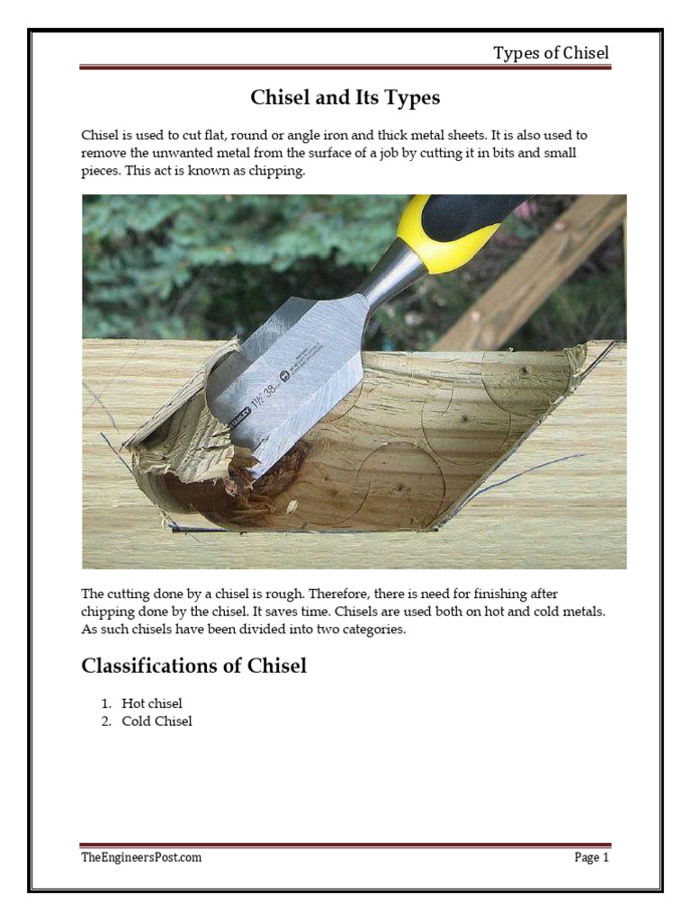 Chisel and Its Types | PDF | Forging | Rolling (Metalworking)