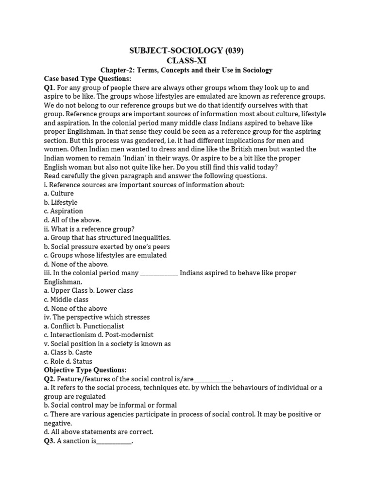 Revision Worksheet Sociology | PDF | Marriage | Reason