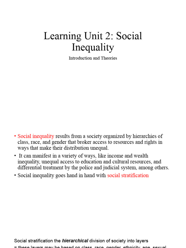 Understanding Social Inequality Theories | PDF | Discrimination & Race ...