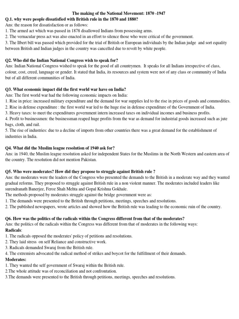 The making of the National Movement | PDF | British Raj | Mahatma Gandhi