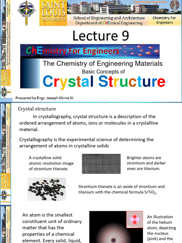 Lec9 Crystal Structure01 | PDF | Ion | Crystal Structure