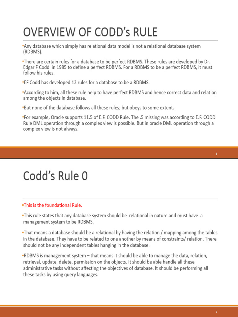 Codd's Rule | PDF | Relational Database | Table (Database)