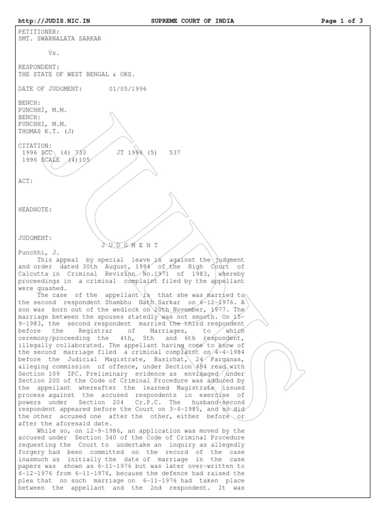 Supreme Court Citations On 340 CRPC Allowed | PDF | Criminal Procedure ...