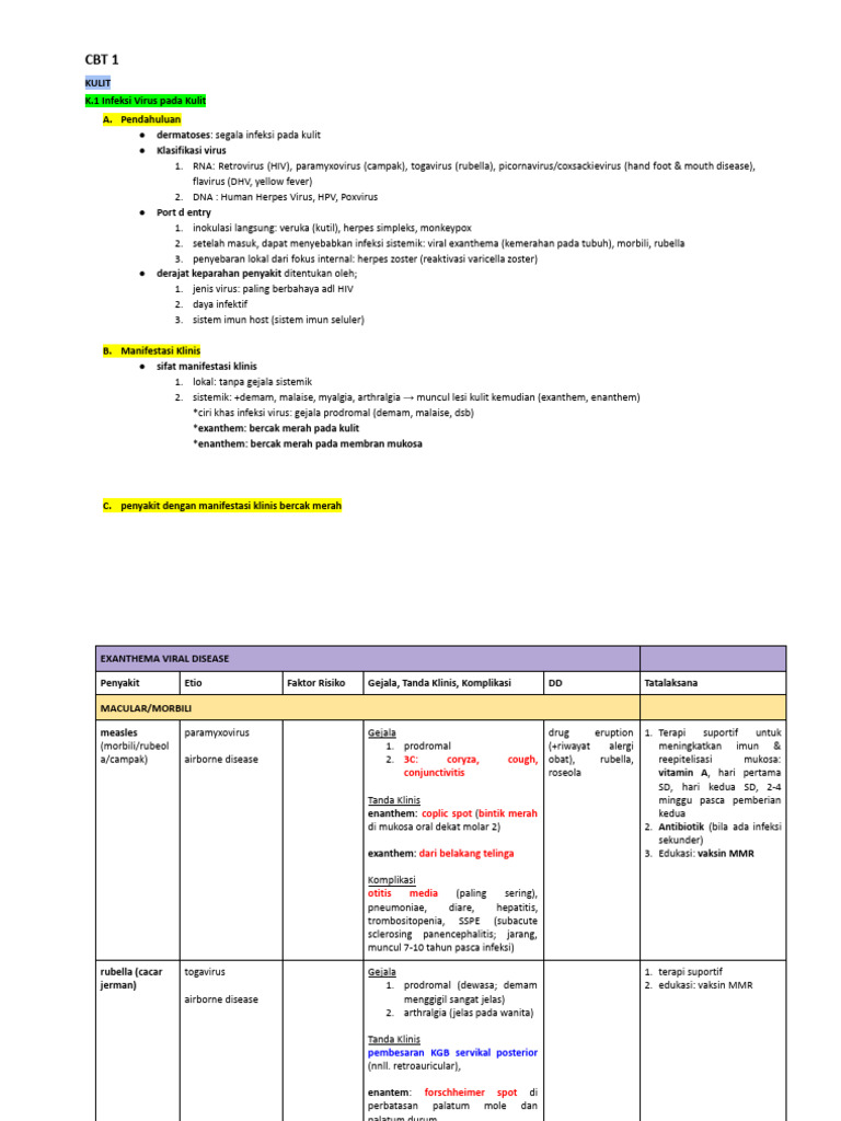 Infeksi Virus dan Bakteri pada Kulit | PDF