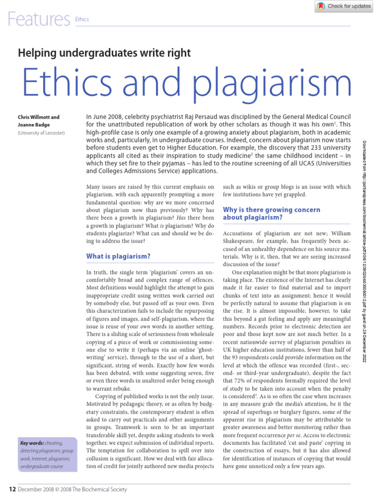 Ethics & Plagiarism | PDF | Plagiarism | Turnitin