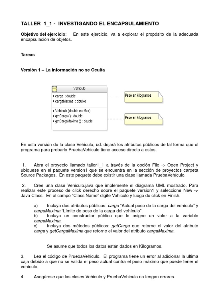 Encapsulamiento | PDF | Java (lenguaje de programación) | Clase (Programación informática)