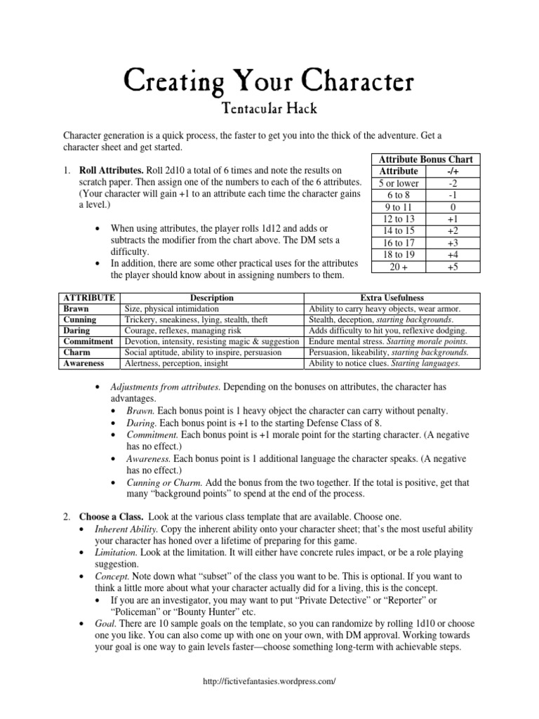 Osh TH Creating Your Character | PDF | Games & Activities