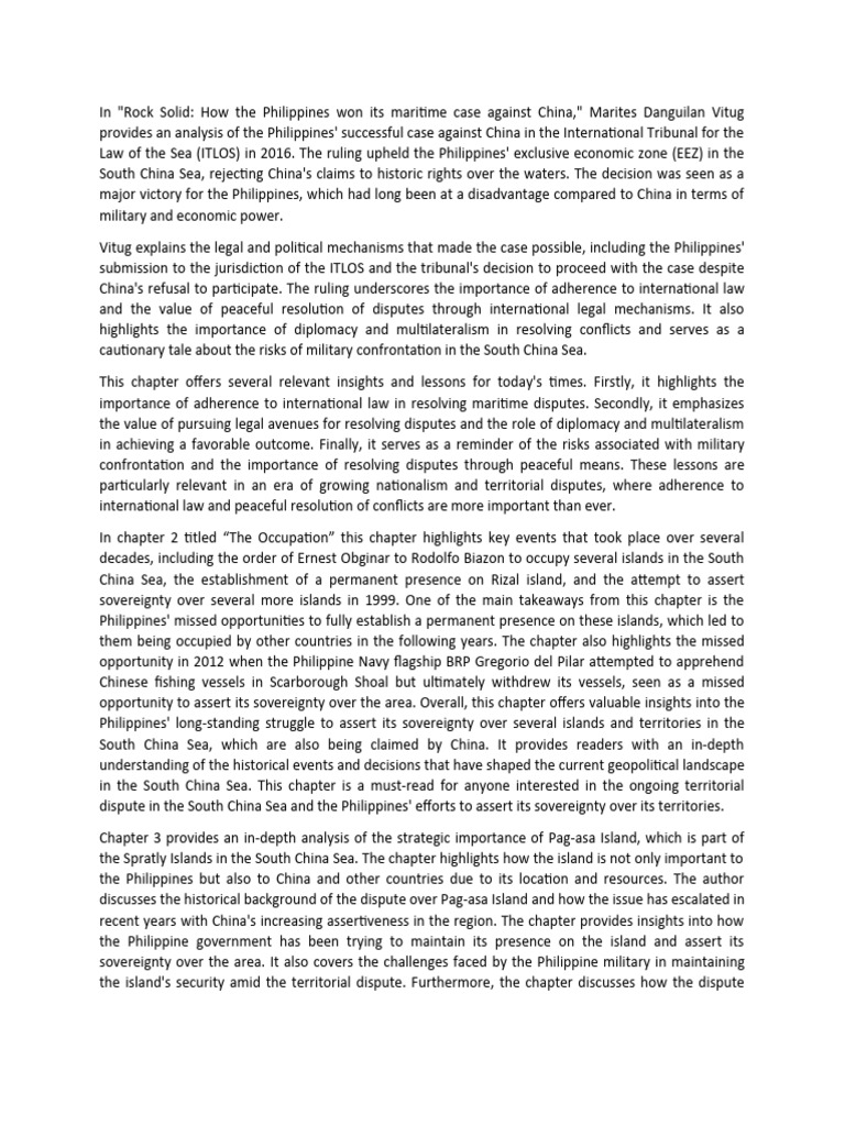 Chapter Analysis | PDF | South China Sea | International Relations