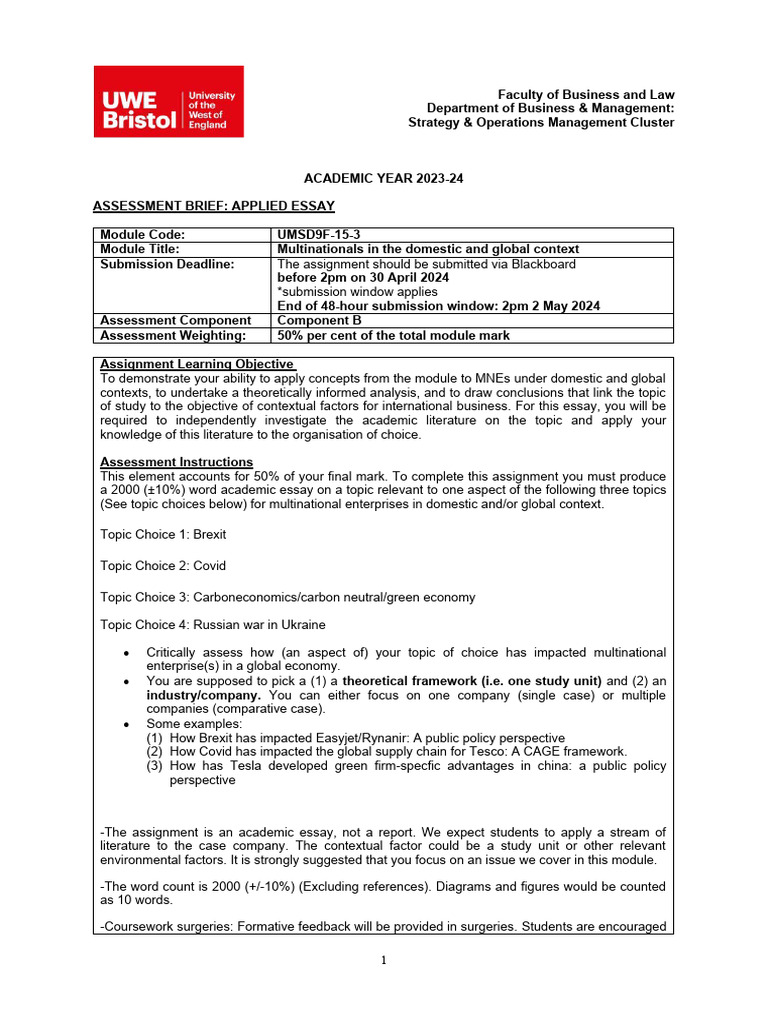 Coursework Brief 23-24 MDGC | PDF | Plagiarism | Essays