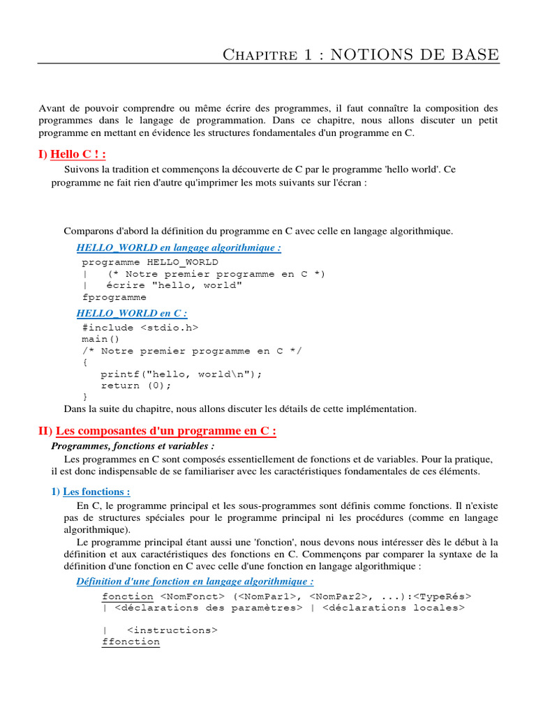 Chapitre 1 | PDF | Programme informatique | Programmation