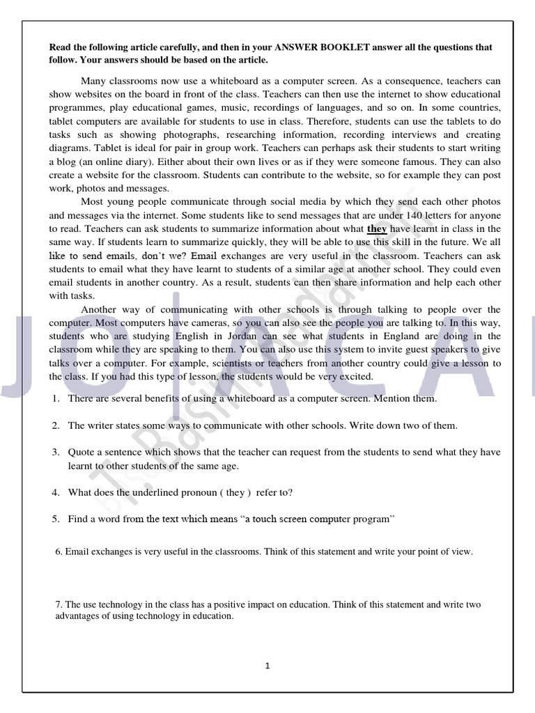 Unit One Exam 1 - Watermark | PDF | Internet | Human Communication