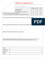 Training Effectiveness Evaluation Form | PDF
