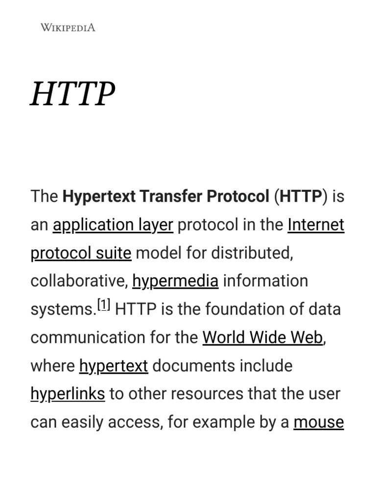 HTTP - Wikipedia | PDF | World Wide Web | Internet & Web