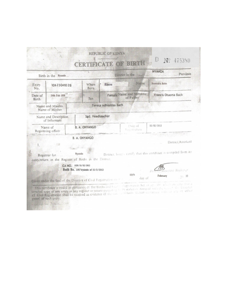 Birth Cert | PDF