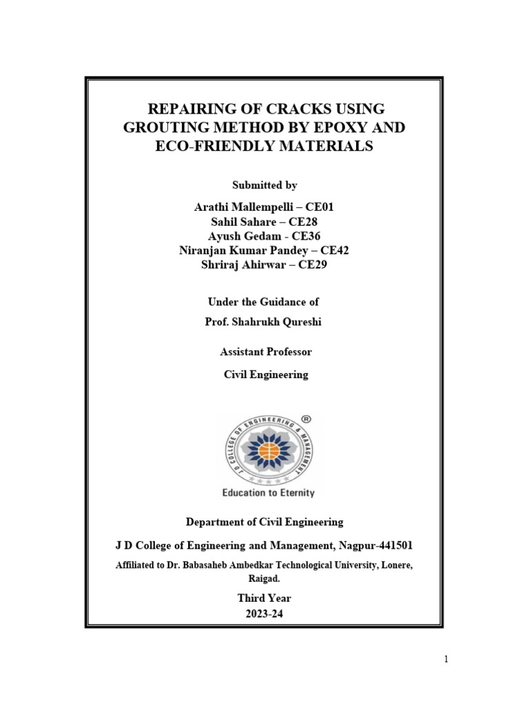 Mini Project Report Formate 2023-24 | PDF | Concrete | Mortar (Masonry)