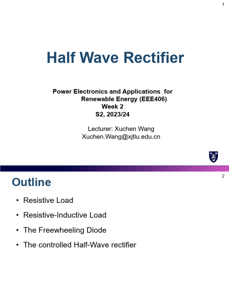 Week 2_halfwave rectifier | PDF | Rectifier | Root Mean Square Week 2_halfwave rectifier | PDF | Rectifier | Root Mean Square