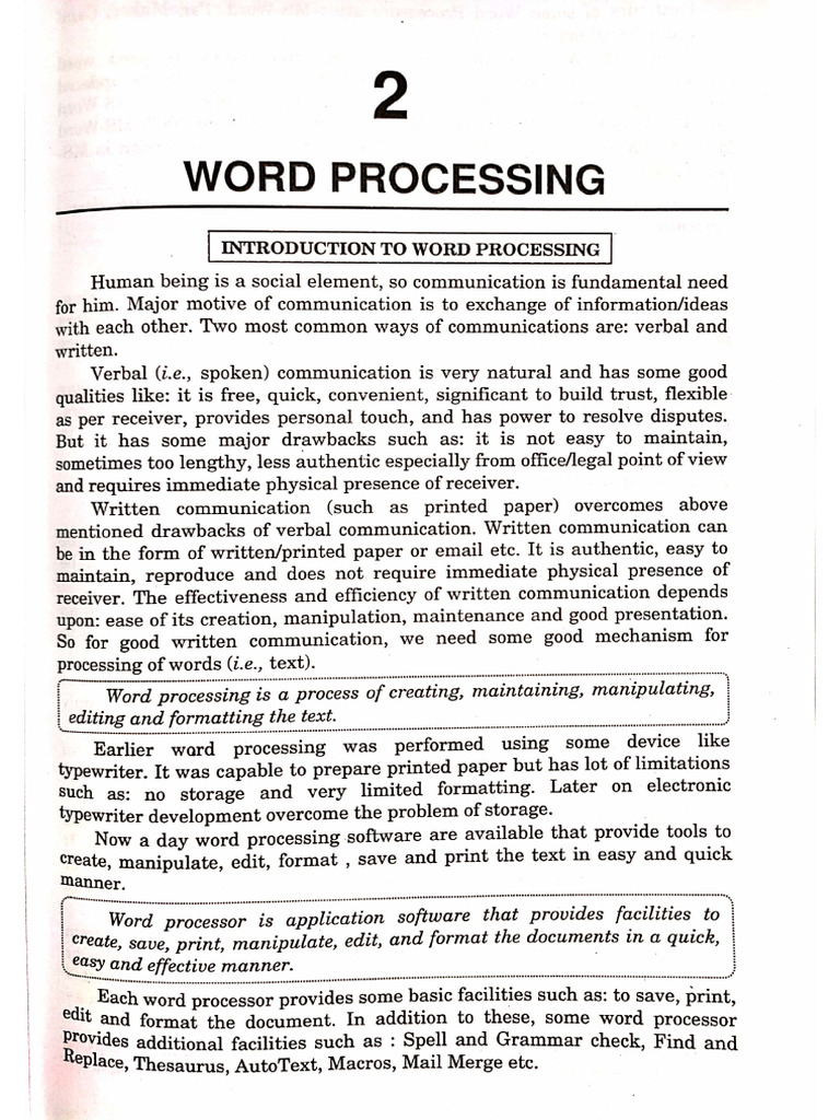 Word Processing | PDF
