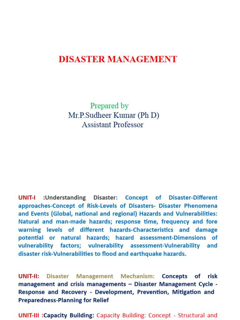 Bits-Disaster Management-Ece-2023-24 | PDF | Flood | Emergency Management