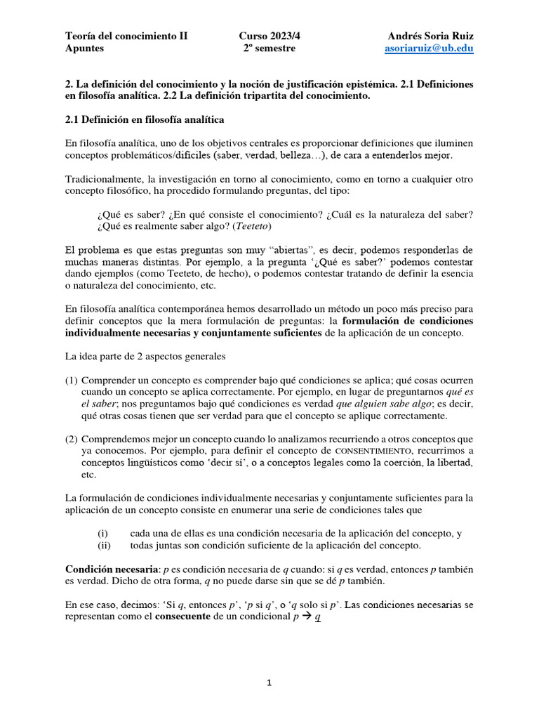 Definición del Conocimiento en Filosofía | PDF | Conocimiento | Verdad