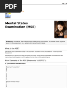 Mental State Examination MSE OSCE Checklist Geeky Medics | PDF ...
