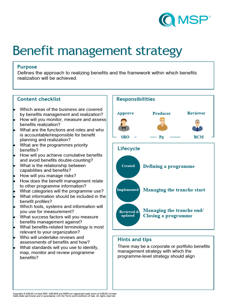 MSP - Benefit Management Strategy | PDF | Business
