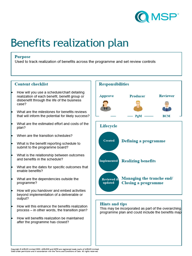 MSP - Benefit Relaization Plan | PDF