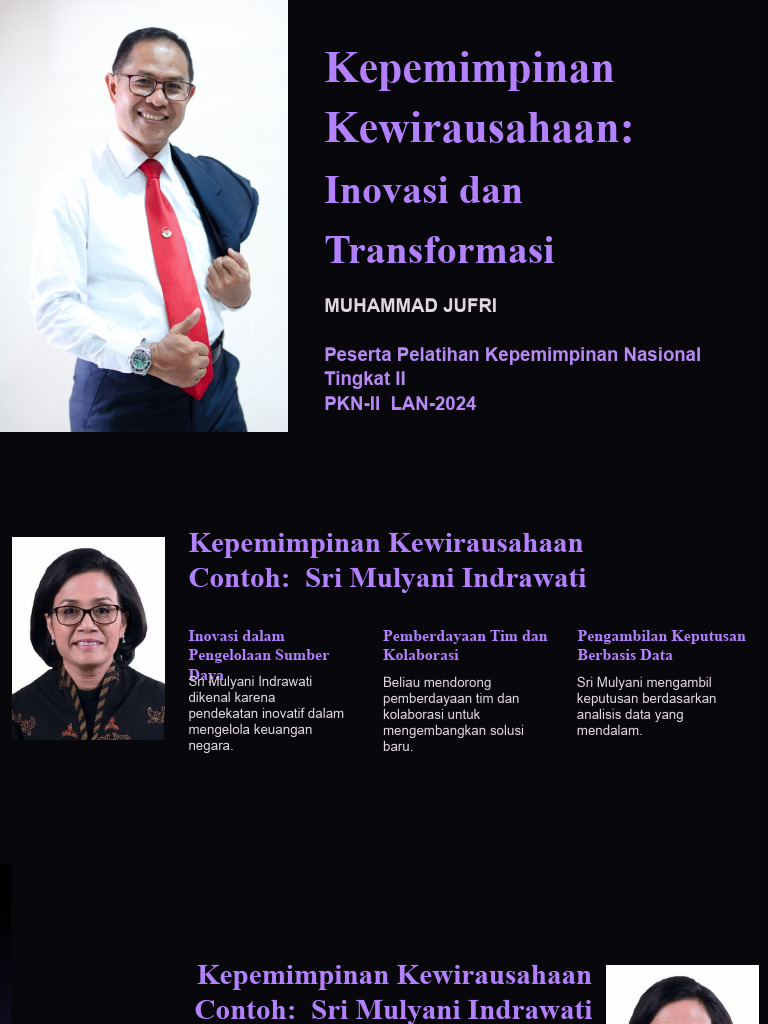 Kepemimpinan Kewirausahaan Inovasi Dan Transformasi | PDF | Karier & Perkembangan | Bisnis