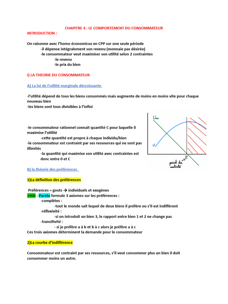 Comportement du consommateur en économie | PDF | Utilité (économie ...
