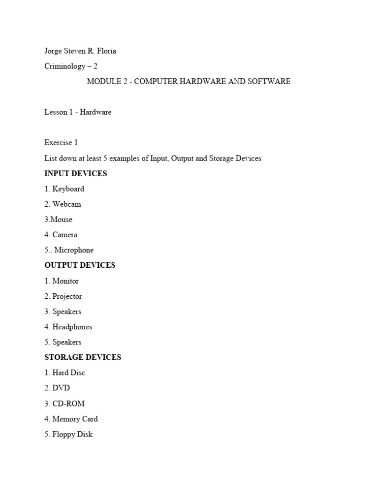 Hardware and Software | PDF | Computer Data Storage | Hard Disk Drive