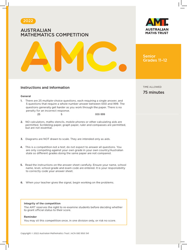 E等级-2022 AMC paper SC-S | PDF | Triangle | Elementary Geometry