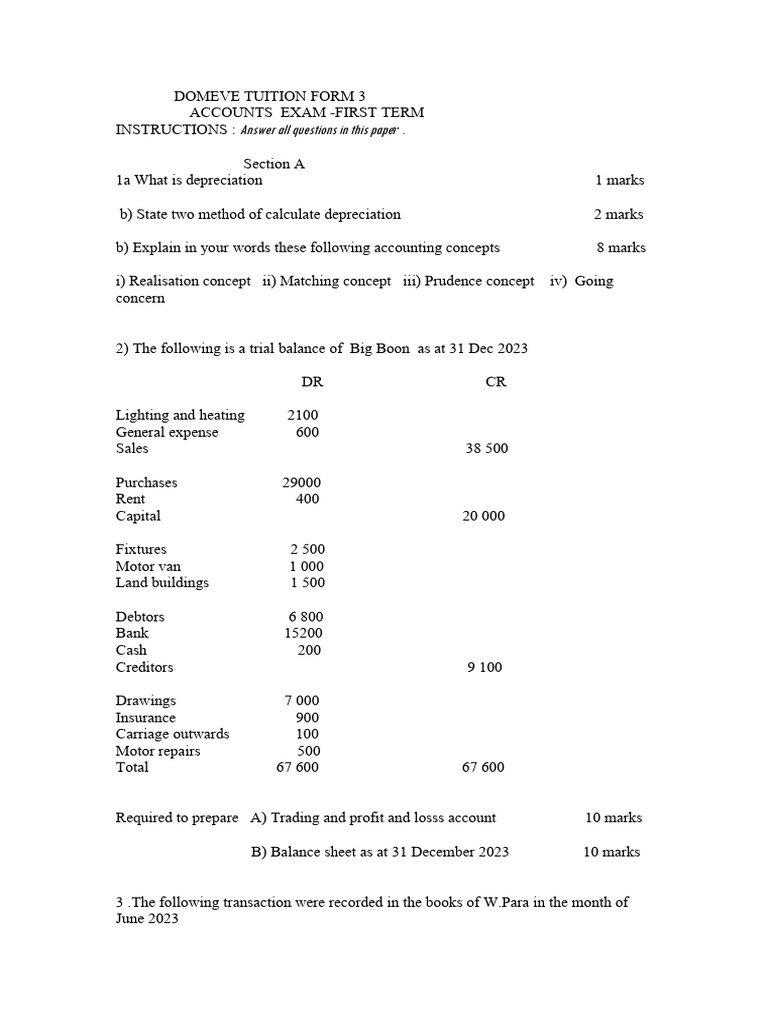 Accounts Form 3 | Download Free PDF | Depreciation | Balance Sheet