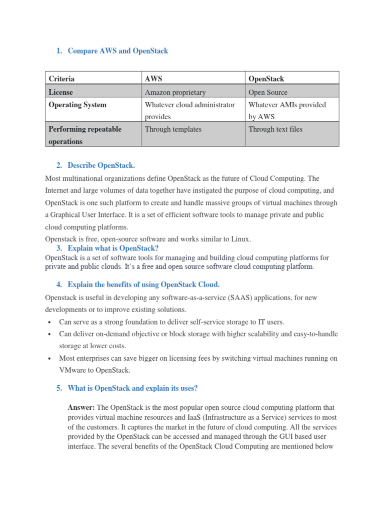 Openstack Interview Questions and Answers | PDF | Open Stack | Cloud Computing