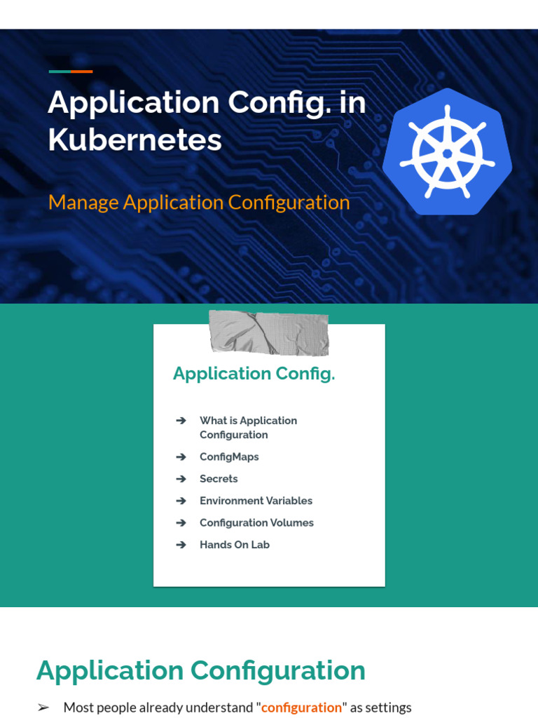 Manage Application Configuration in K8s | PDF | Computer Architecture | Data