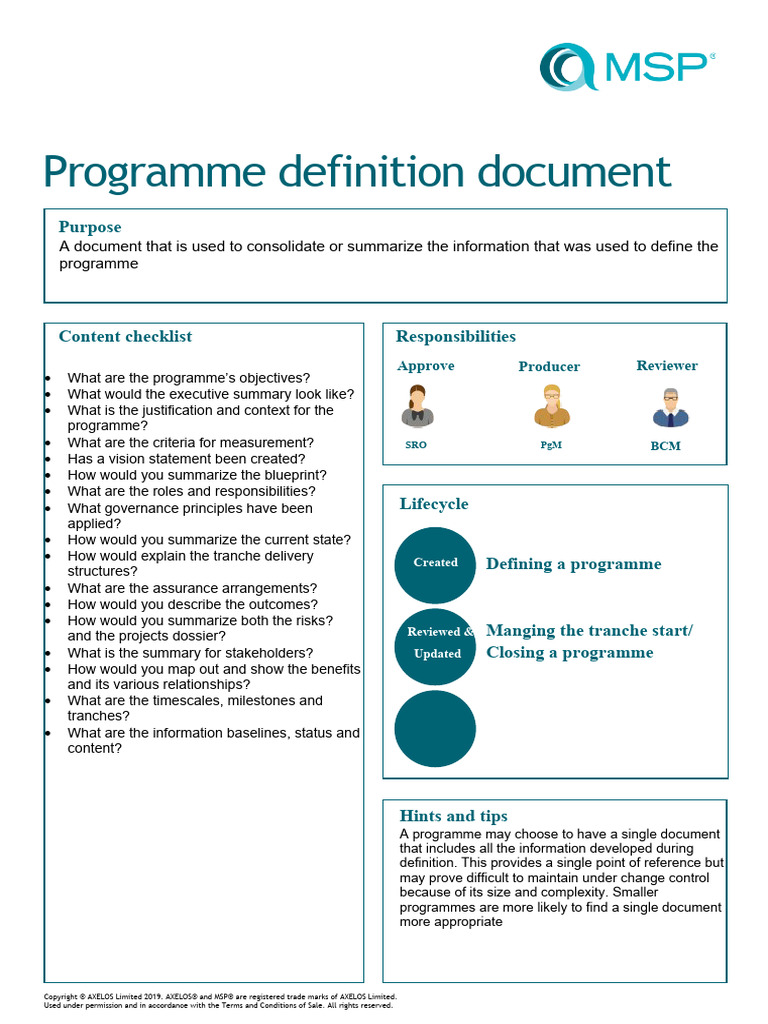 MSP - Programme Definition Document | PDF | Business