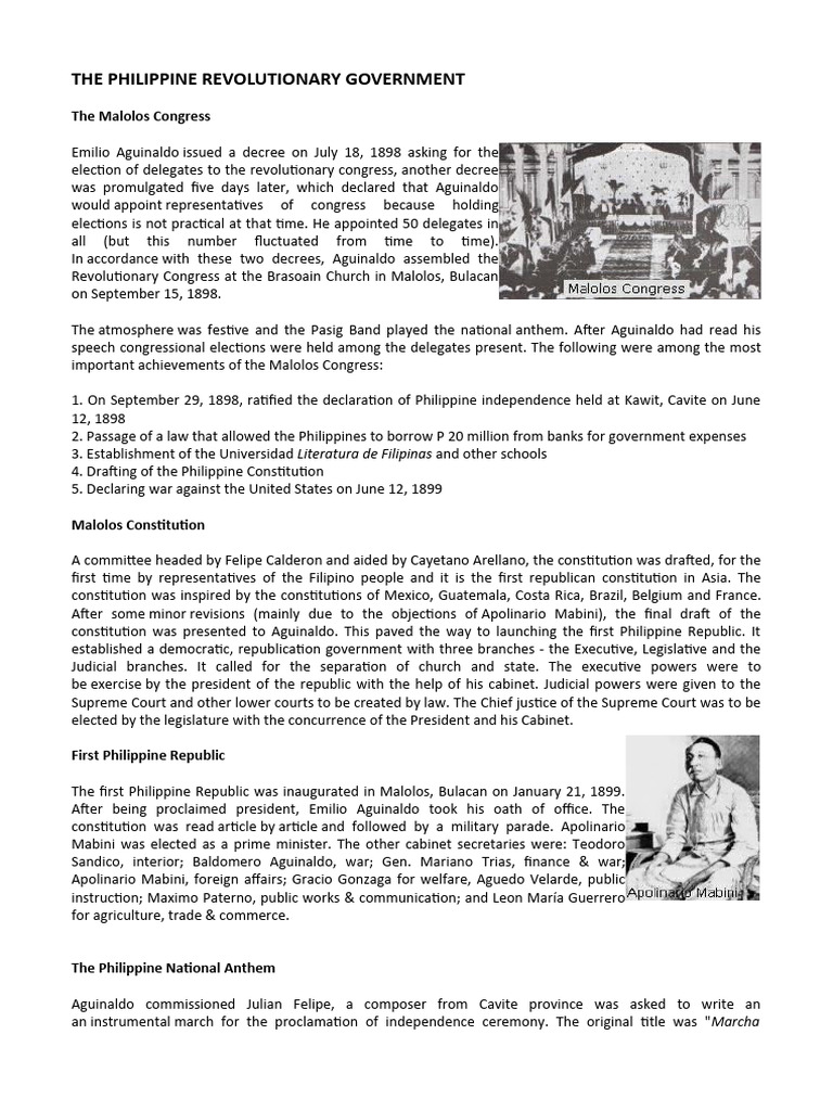 X. Philippine Revolutionary Government and The Commonwealth | PDF ...