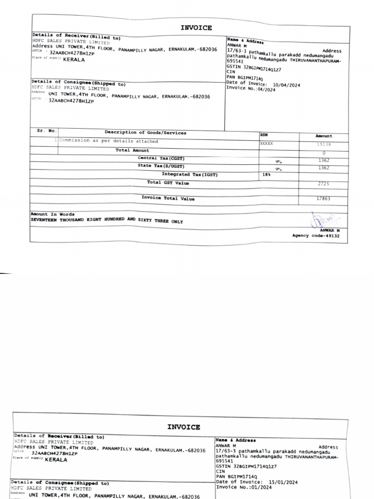Anwar Invoice 1 | PDF | Public Finance | Bharatiya Janata Party