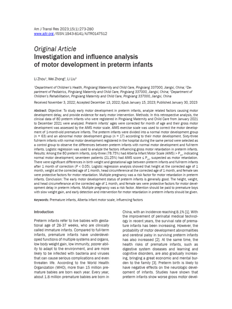 Zhou Et Al (2023) - Investigation and Influence Analysis of Motor ...