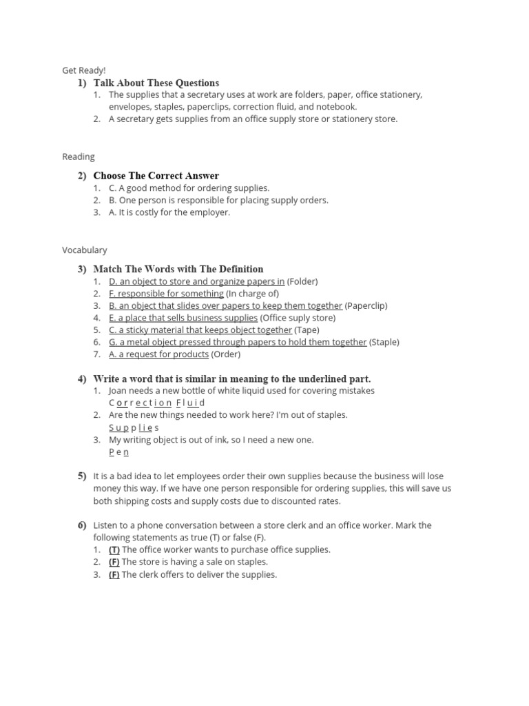 Office Supply Ordering Guide | PDF