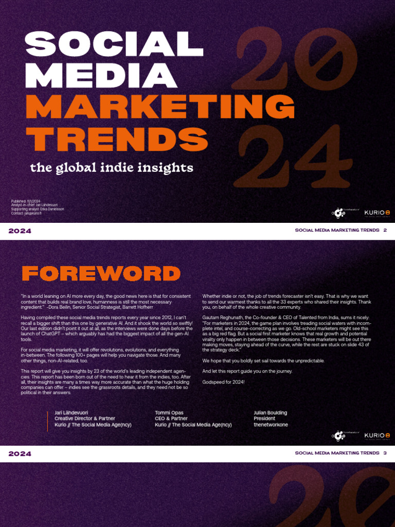 Social Media Marketing Trends 2024 | PDF | Social Media Marketing | Marketing